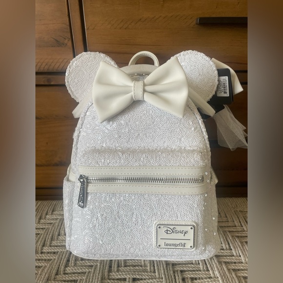 Bags | Nwt White Wedding Sequins Disney Loungefly Backpack | Poshmark
